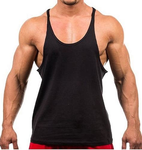 Buy The Blazze Mens Blank Stringer Y Back Bodybuilding Gym Tank Tops