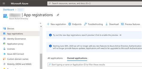 create an azure app registration