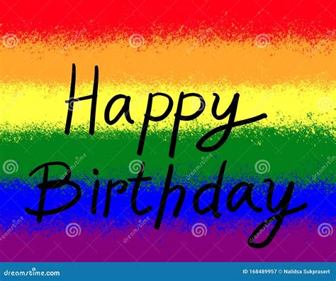 Gay Pride Rainbow Happy Birthday Stock Illustratie Illustratie