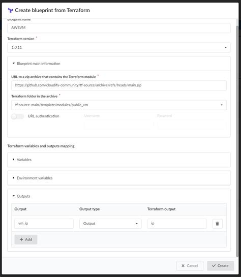 create blueprint from terraform module cloudify documentation center