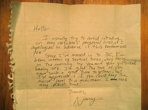 Dear Loud Sex People Funniest Notes Sent To Couples Whose Love Lives