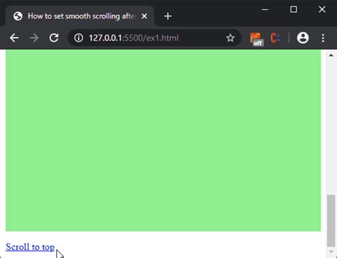 how to set smooth scroll after clicking the link using