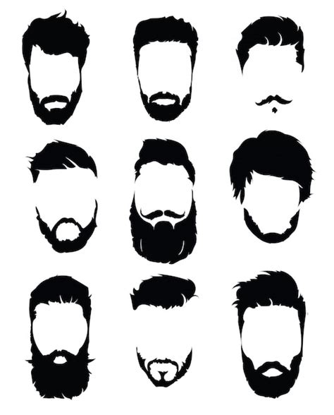 Premium Vector Set Of Hairstyles For Men Collection Of Black