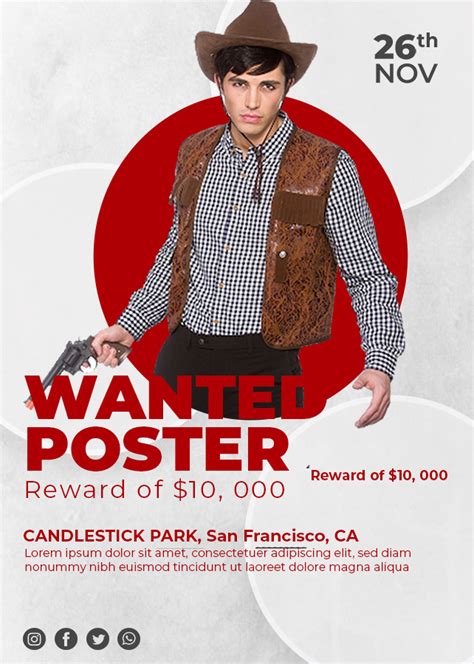 10 Wanted Poster Templates In Photoshop Free Download Template