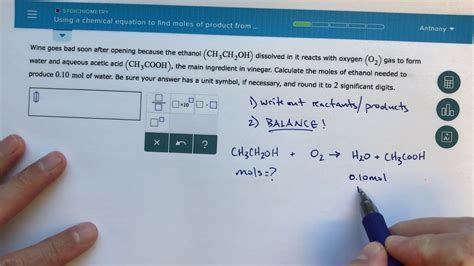 Aleks Using A Chemical Equation To Find Moles Of Product From Moles