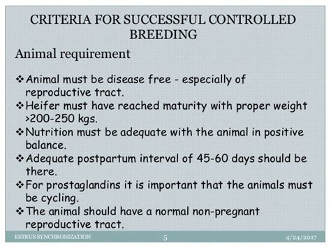 Estrus Synchronization Lecture 5