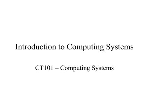 overview of computing systems