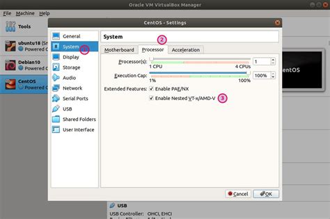 how to enable nested virtualization in virtualbox on linux