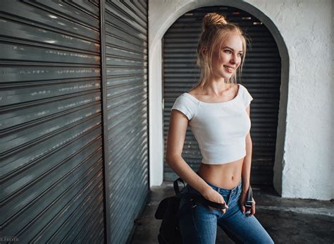 Beautiful Woman Leisure Activity Adult Women Outdoors White No Bra