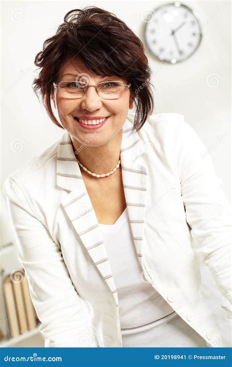 Happy Businesswoman Stock Image Image Of Eyeglasses 20198941