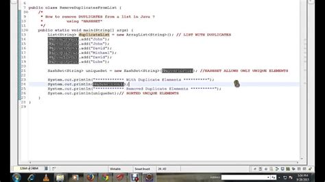 how to remove duplicates from a list in java youtube