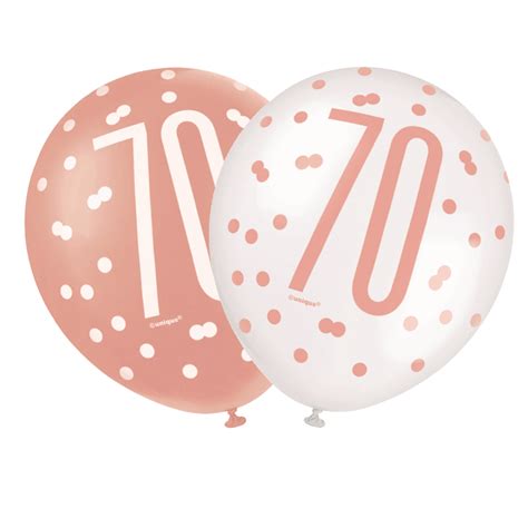 Rose Gold Glitz 70th Birthday Latex Balloon Party101 Uk