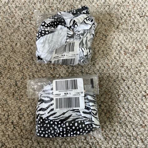 Victorias Secret Pebble Dot Zebra Print Mix Flounce Bandeau Cheeky
