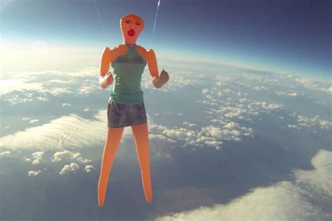 an inflatable sex doll called missy has been sent into the stratosphere