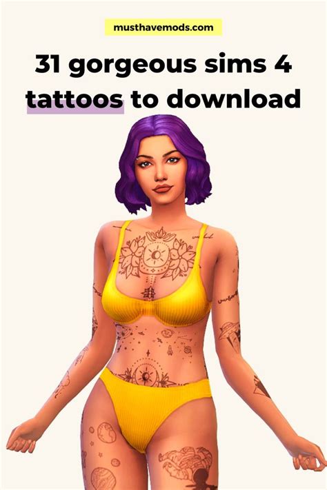 31 Absolute Best Sims 4 Tattoos You Need In Your Cc Folder Sims 4