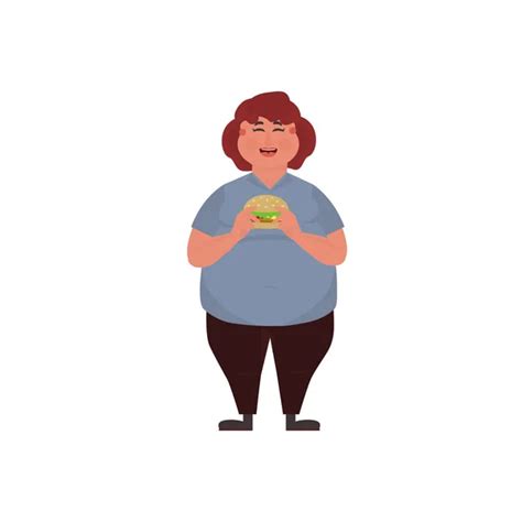 Fat Girl Vector Illustration Character — Stock Vector © Adekvat 125790168