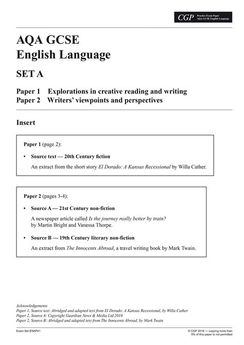 gcse english language aqa practice papers for the grade 9 1 course