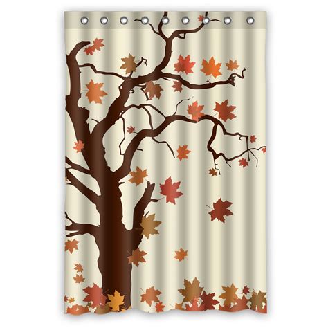 Zkgk Fallen Leaves In Autumn Waterproof Shower Curtain Bathroom Decor