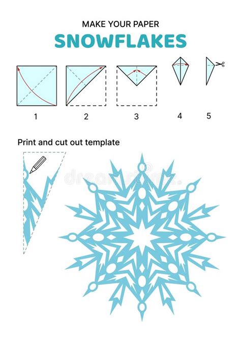 How To Make Papercraft Snowflake Paper Template For Snowflake Vector