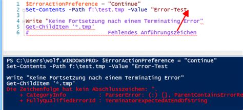 fehlerbehandlung in powershell erroraction try catch