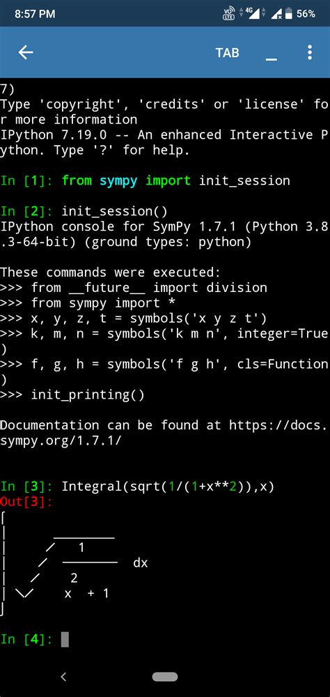python how to render text with latex in pydroid 3 interpreter