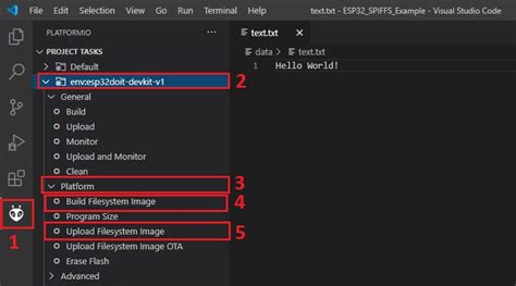esp32 vs code platformio upload files to filesystem spiffs random