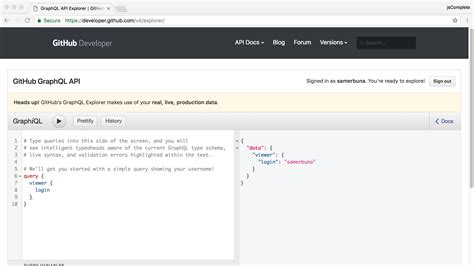 examples from the github api the complete introduction to graphql