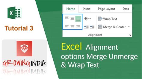excel alignment options merge unmerge and wrap text youtube