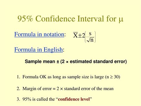 ppt confidence intervals for a mean powerpoint presentation free