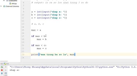 8 [python practice] giải phương trình bậc 2 tìm số lớn nhất sắp