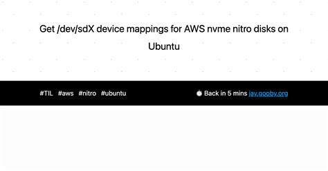 get dev sdx device mappings for aws nvme nitro disks on ubuntu back
