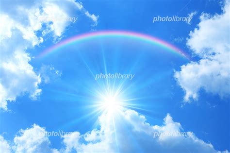 青空と太陽と虹 写真素材 [ 876422 ] フォトライブラリー Photolibrary
