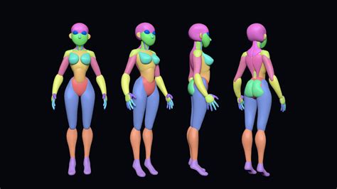stylized female base mesh 3d model turbosquid 1237675
