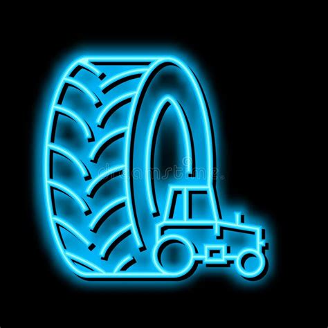 Farm Tractor Tires Neon Glow Icon Illustration Stock Vector