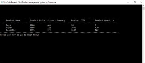 spare parts management system in c