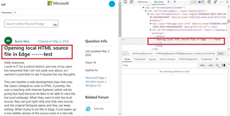 Opening Local Html Source File In Edge Microsoft Community