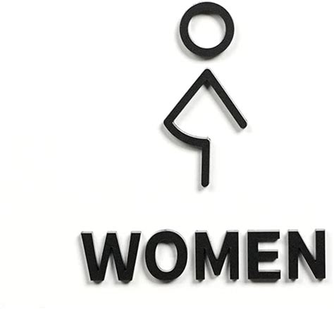 Amazon ルームサイン ピクトサイン Women トイレ 女性トイレ 女子トイレ ブラック ホワイト ドアサイン 表札 室札 サイン