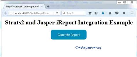 struts 2 and jasper report integration example websparrow