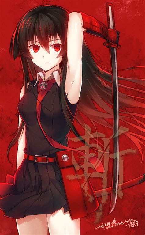 Safebooru 1girl Akame Akame Ga Kill Armpits Bare Shoulders Black