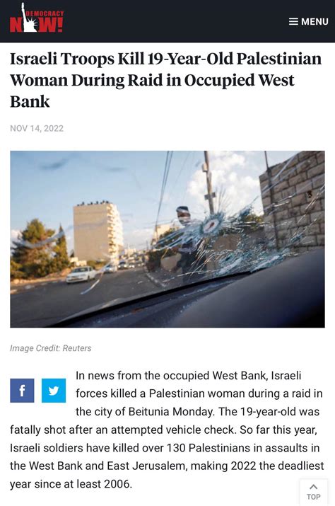 West Bank Israeli Forces Killed A Palestinian Woman During A Raid In