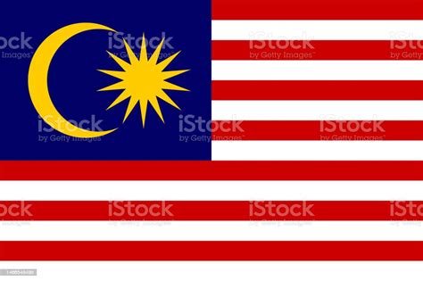 Bendera Malaysia Bendera Bergaris Malaysia Dengan Bintang Dan Bulan