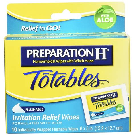 Preparation H Flushable Medicated Hemorrhoid Wipes Irritation Relief