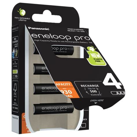 Panasonic Eneloop Pro Aaa Rechargeable Batteries 930mah Bk 4hcde 4be Uk