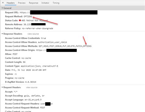 c angular 405 method not allowed and provisional headers are shown
