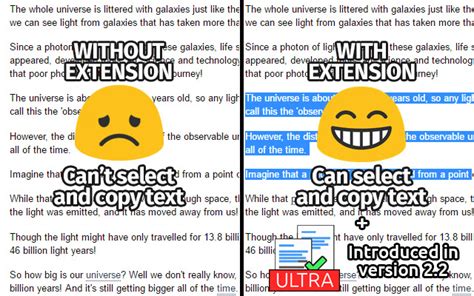 allow select and copy chrome web store