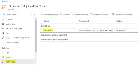 azure key vault san rcl docs