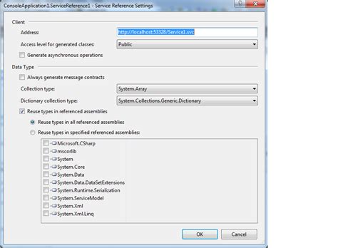 ambiguous reference in wcf and client application stack overflow