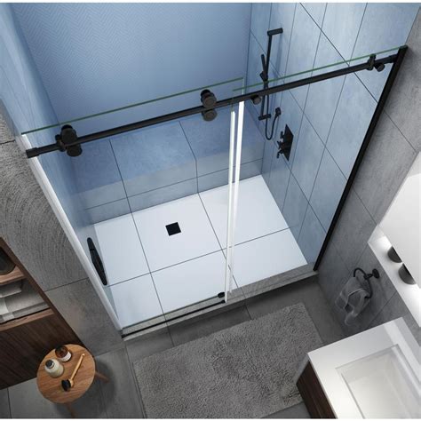 Frameless Stainless Steel Shower Door Bathroom Tempered Glass Sliding