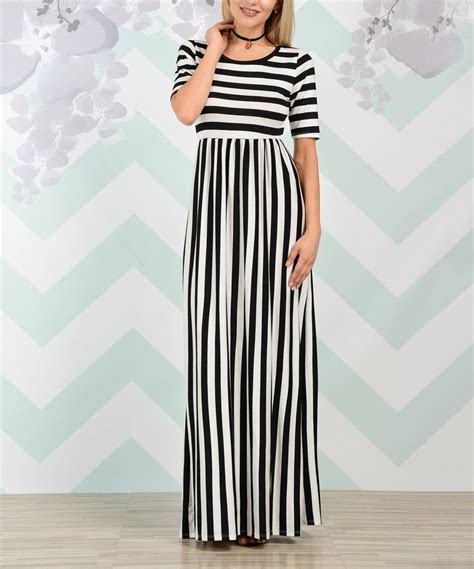 Take A Look At This Love Story Black And White Stripe Empire Waist Maxi
