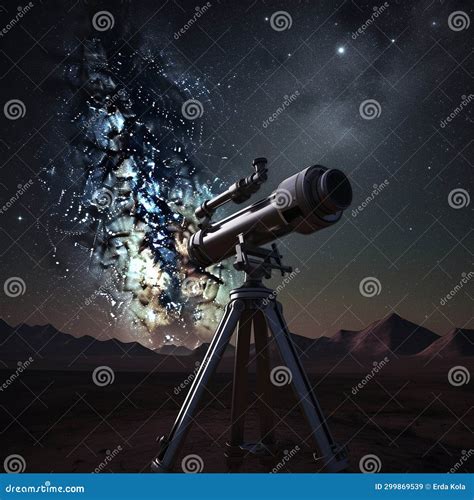 Generative Ai Illustrations Astronomical Telescope For Observing Stars
